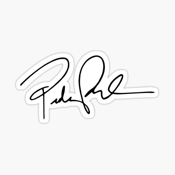"Pedro Signature (white)" Sticker for Sale by sarascoprox | Redbubble