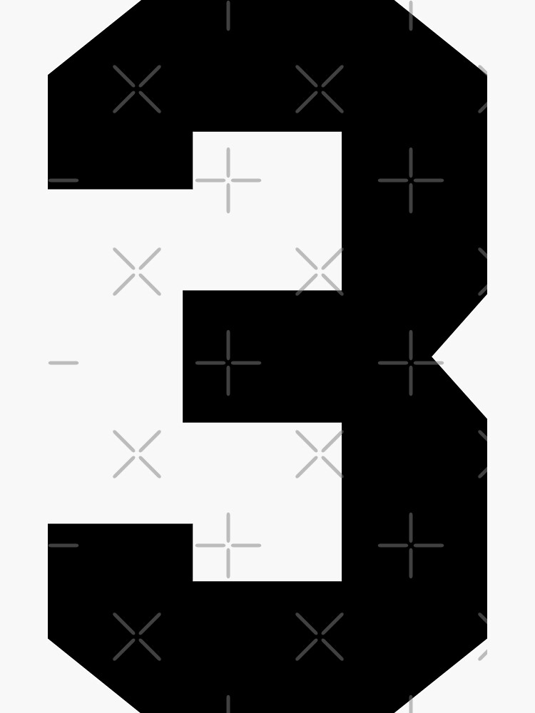 "3. Just the number three on shirts and stuff." Sticker for Sale by ...