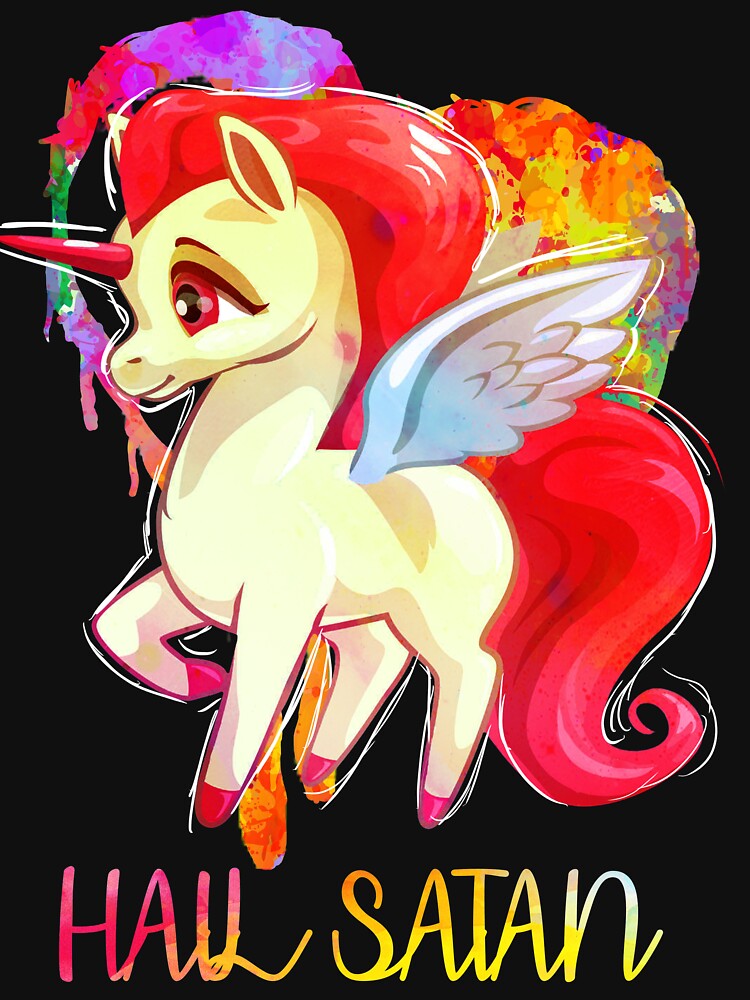 "Rainbow Unicorn Hail Satan Design " T-shirt for Sale by GraphicRhythm ...