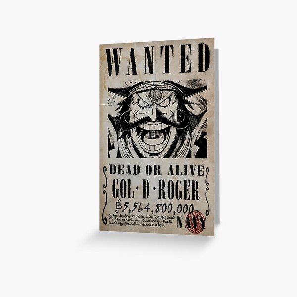 "Gold Roger Wanted Poster - One Piece Gold D Roer Real Life Wanted ...