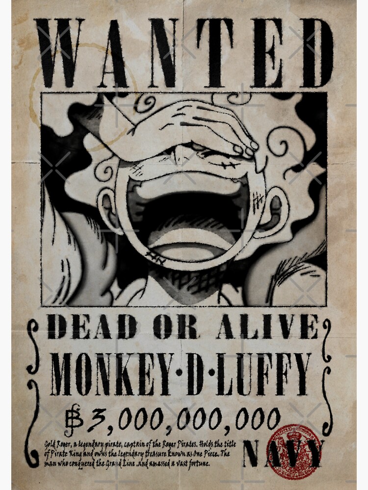 "Luffy Gear 5 Wanted Poster - One Piece Nika Real Life Ink Wanted ...