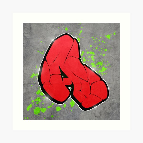 " A - Red graffiti letter" Art Print for Sale by joax | Redbubble