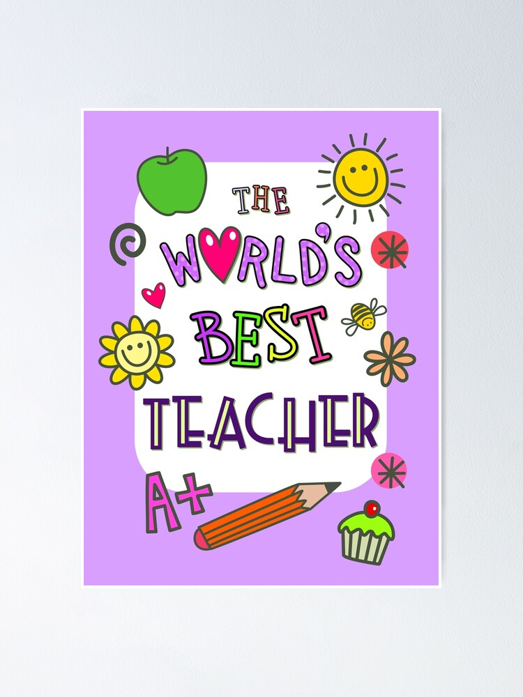 "Best Teacher" Poster for Sale by Prawny | Redbubble