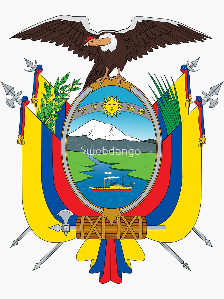 "Ecuador Coat of Arms and National Emblem" Sticker for Sale by webdango ...