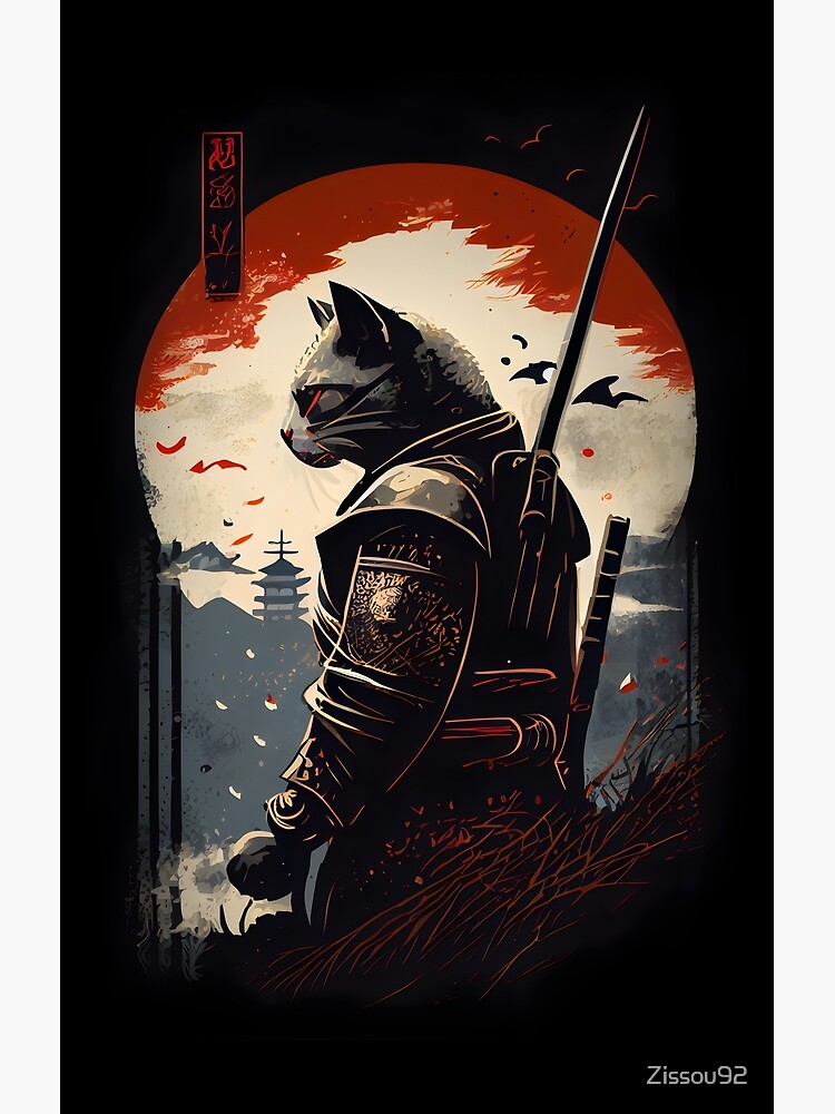 "Japanese Samurai Cat" Poster for Sale by Zissou92 | Redbubble