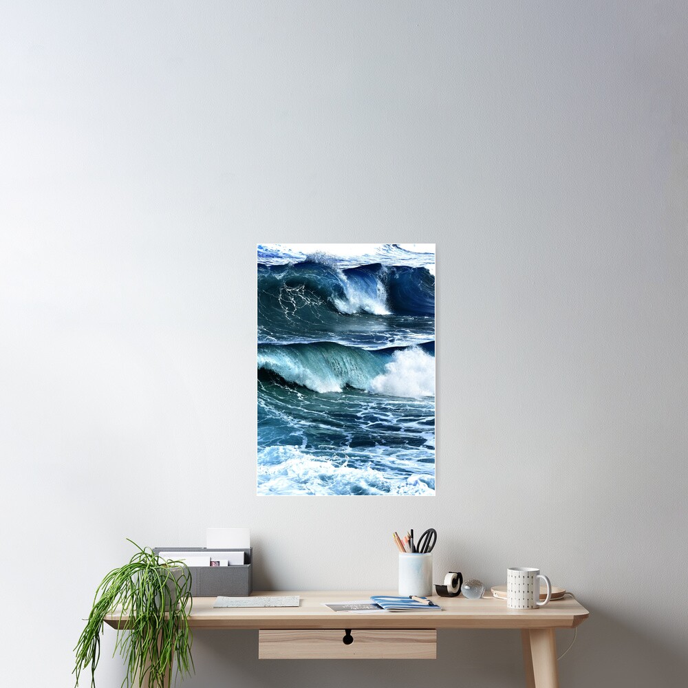 "Deep Blue Ocean Waves" Poster for Sale by PrintsProject | Redbubble