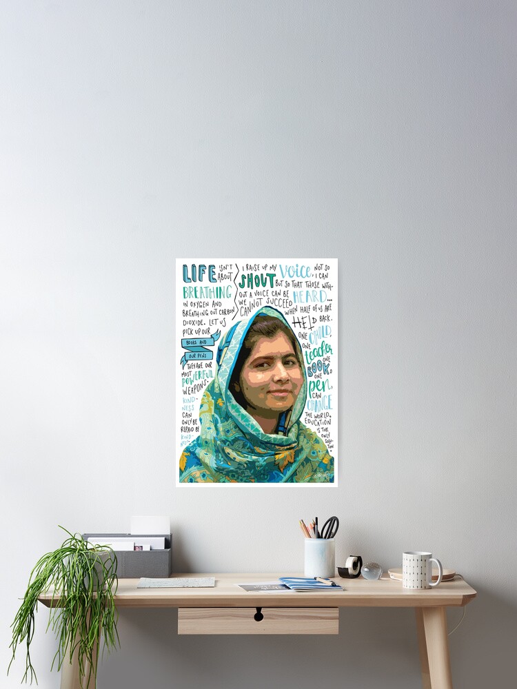 "Malala Yousafzai" Poster for Sale by Naomillustrates | Redbubble