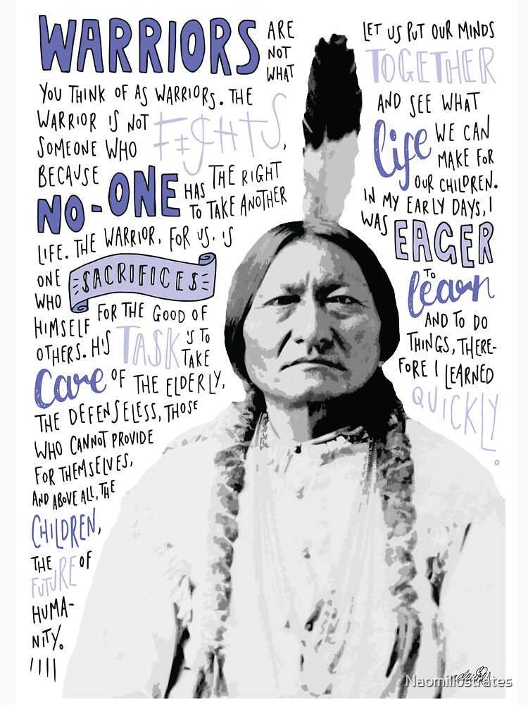 "The Sitting Bull" T-shirt for Sale by Naomillustrates | Redbubble ...