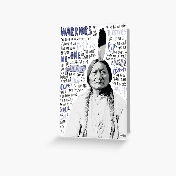 "The Sitting Bull" Greeting Card for Sale by Naomillustrates | Redbubble