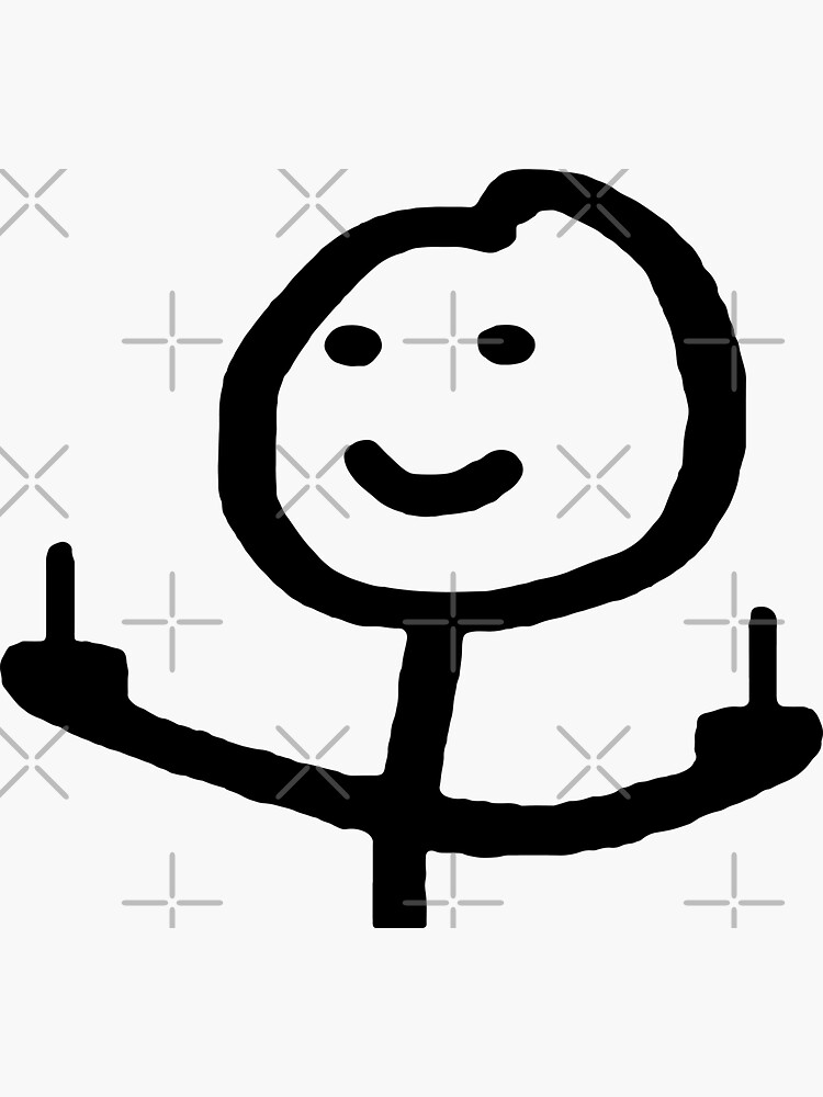 "Middle finger stickman funny" Sticker for Sale by FanFoxy | Redbubble
