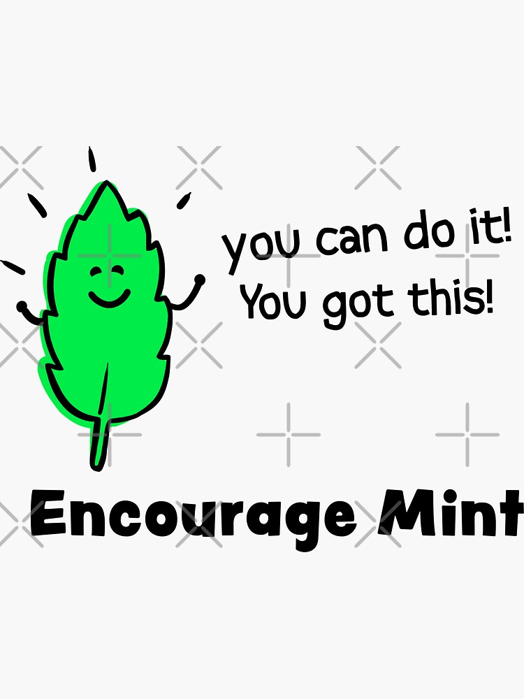 "Encourage Mint" Sticker for Sale by polygrafix | Redbubble