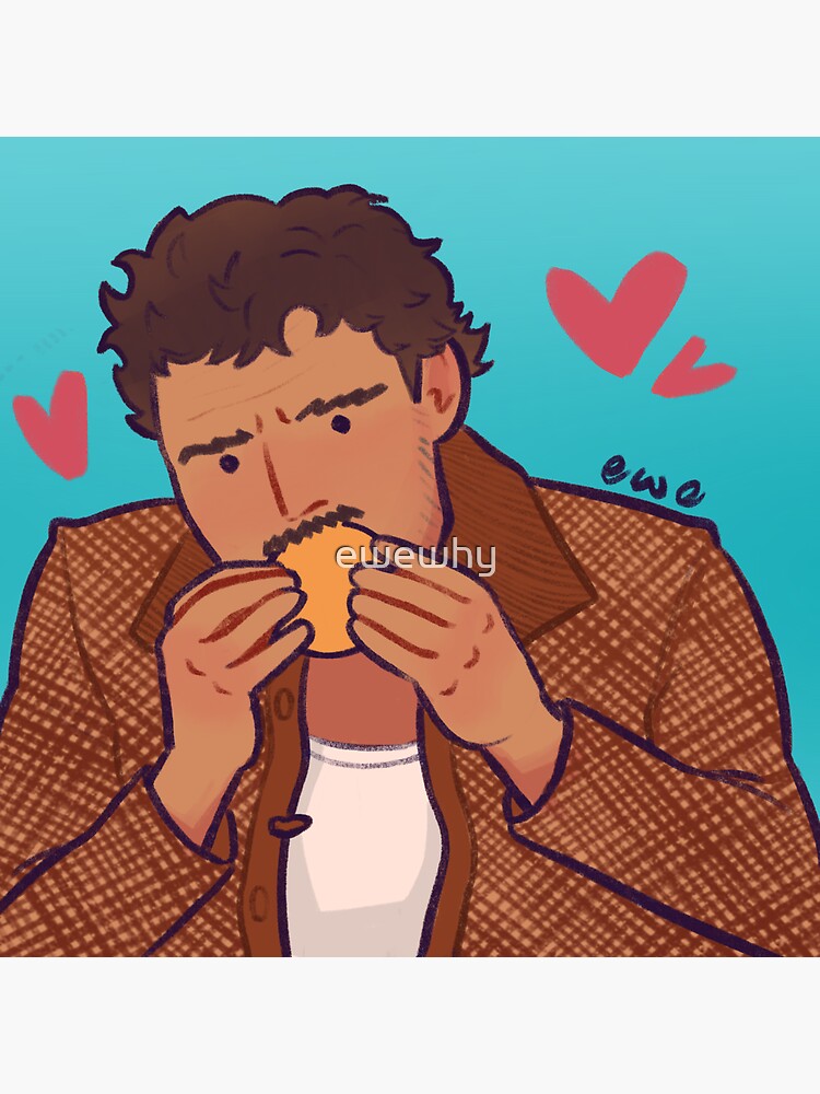 "Pedro Pascal eating bread with avocado" Sticker for Sale by ewewhy ...