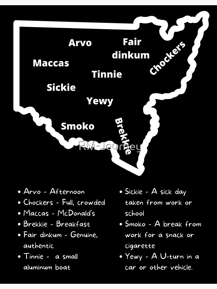""Sydney Slang Map" (with illustrated map of Sydney and various slang ...
