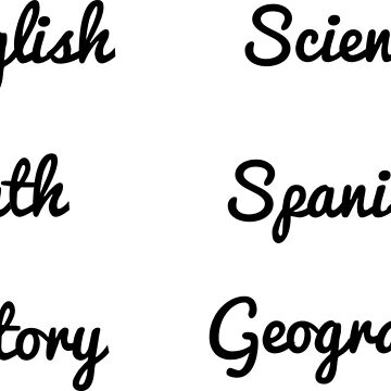 "School Subject Labels Script Typography Collection Pack Bundle ...