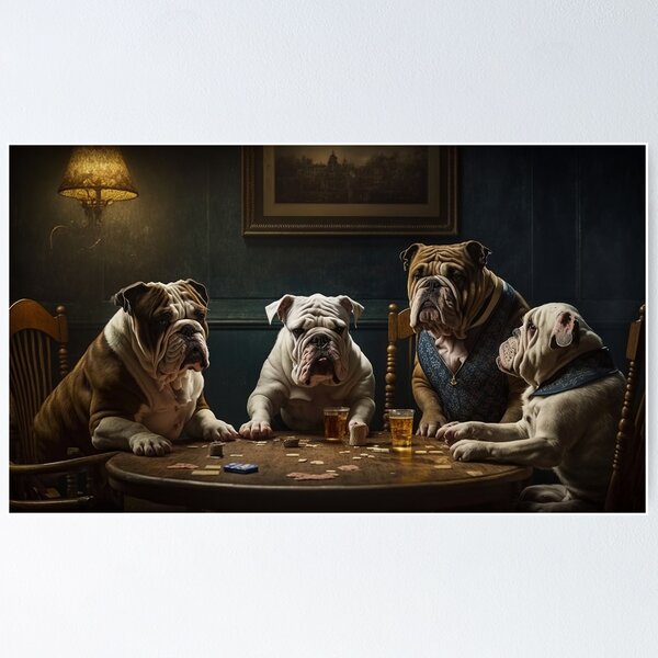 "Bulldogs playing poker scene classic" Poster for Sale by TylerBurst ...
