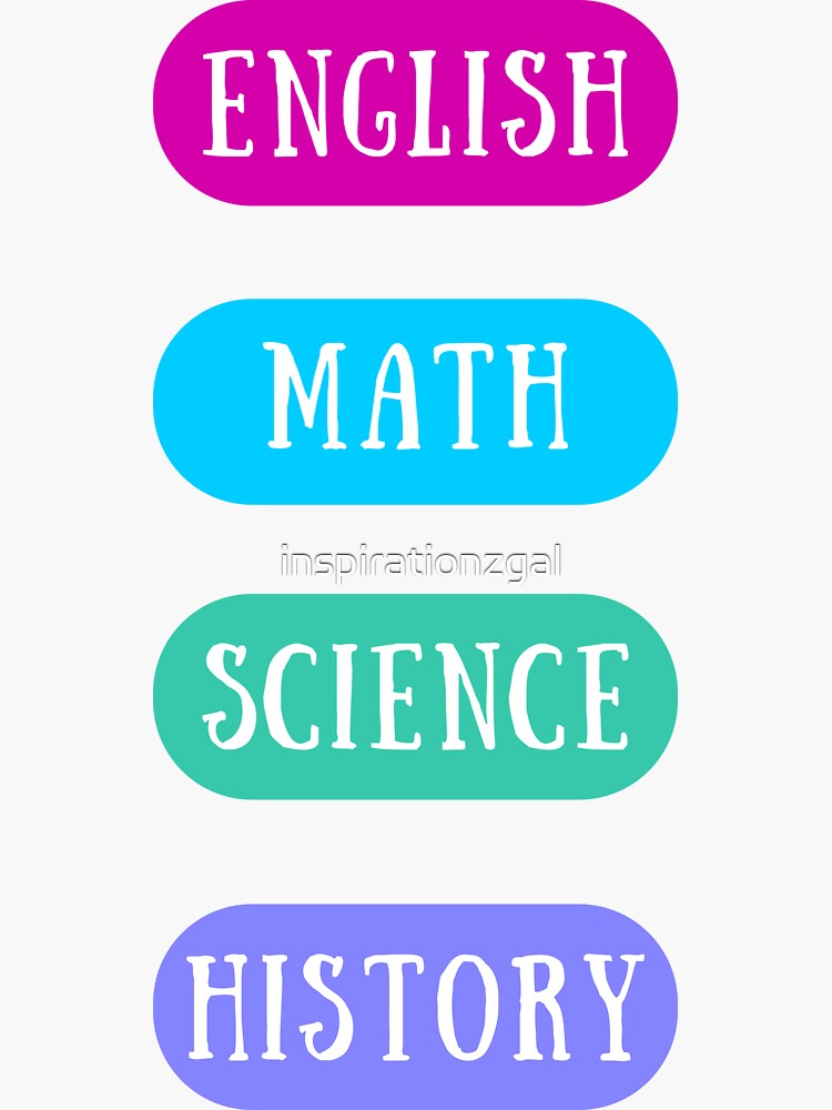 "School Subject Labels Pack Collection Bundle - English Math Science ...