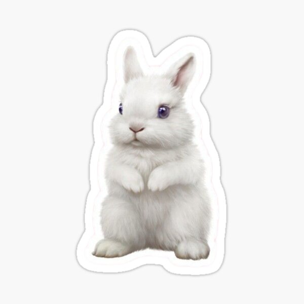 "cute white easter bunny" Sticker for Sale by str4wberryfae | Redbubble