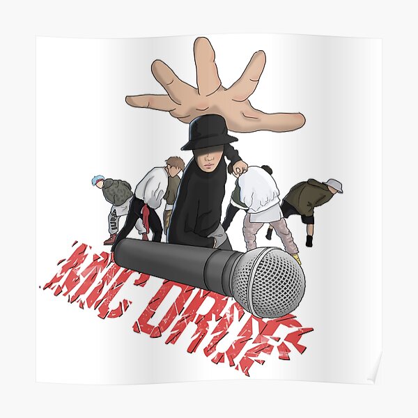"mic drop bam!" Poster for Sale by tonguetied | Redbubble