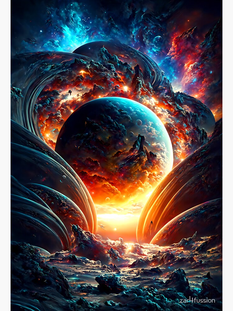 "Stellar Illusion: A Vapory Landscape and Layers of Celestial Light" Sticker for Sale by ...