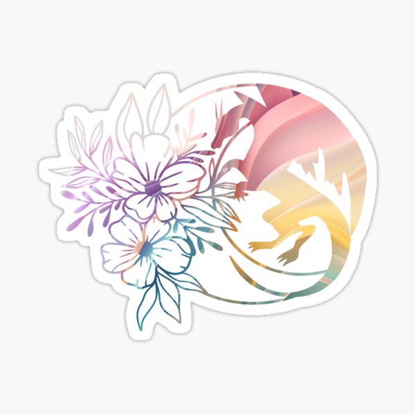 "Spring Flower Moon Dragon 02" Sticker for Sale by Trinket-Tricks ...