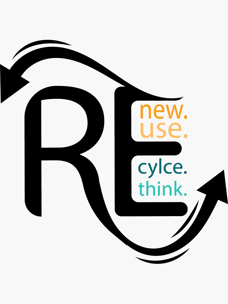 "Recycle Reuse Renew Rethink Crisis Environmental Activism " Sticker ...