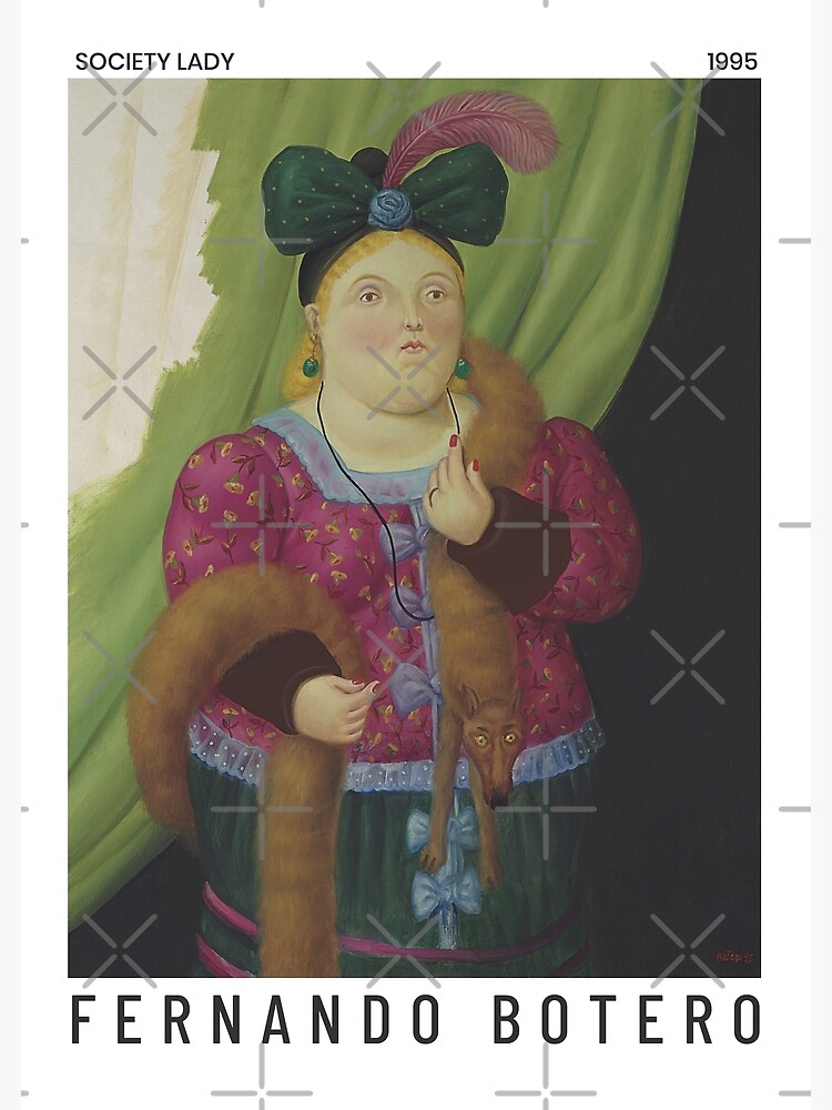 "Fernando Botero - Society Lady - Exhibition Poster" Postcard for Sale ...