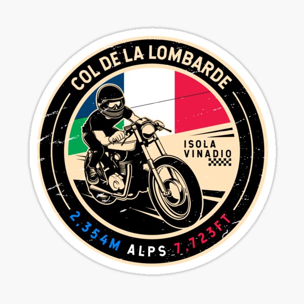 "Col de la Lombarde | Italy France | Motorcycle" Sticker for Sale by ...