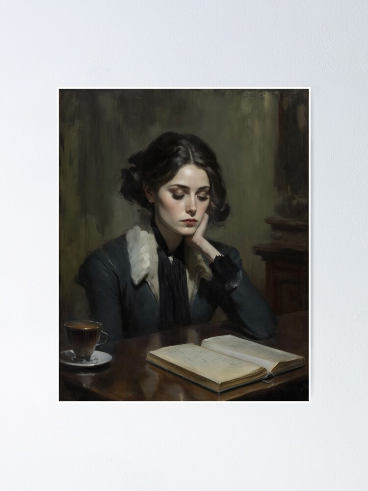 Woman With A Book Dark Academia Aesthetic Art Poster For Sale By