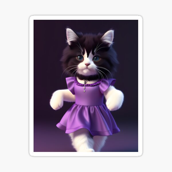 "Dancing cat - Modern digital art" Sticker for Sale by Ai-michiart ...