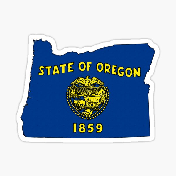 "Oregon Map with Oregon State Flag" Sticker by Havocgirl | Redbubble