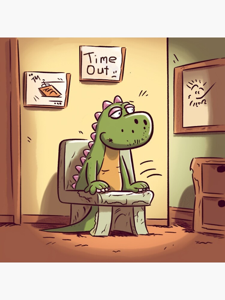 "Dinosaur - in time out" Sticker for Sale by shakespeare1212 | Redbubble