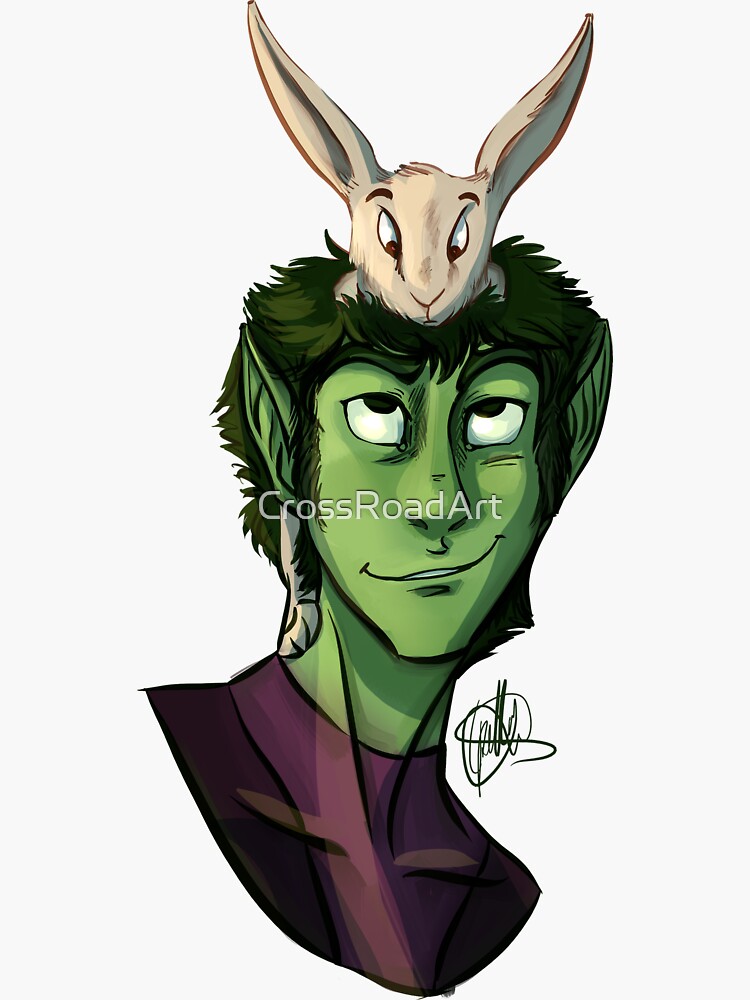 "Beast Boy and Bunny" Sticker by CrossRoadArt | Redbubble