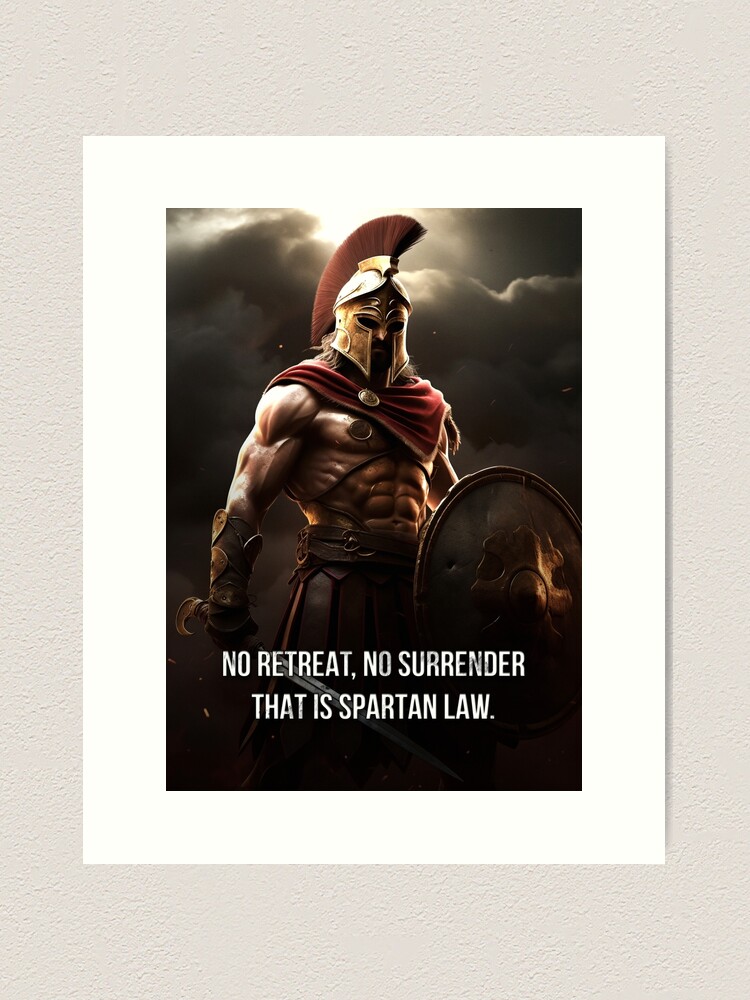 Spartans Motivational Quotes Spartan With Quote | Stoic Wall Art