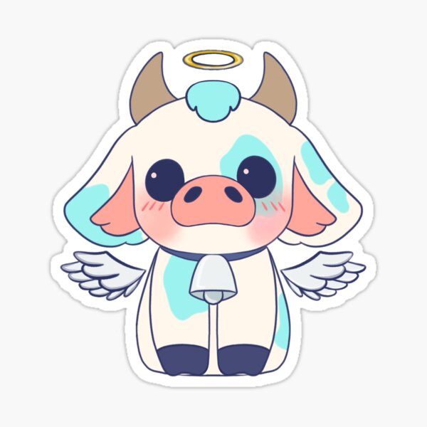 "Angelic Cow " Sticker for Sale by MValentin252 | Redbubble