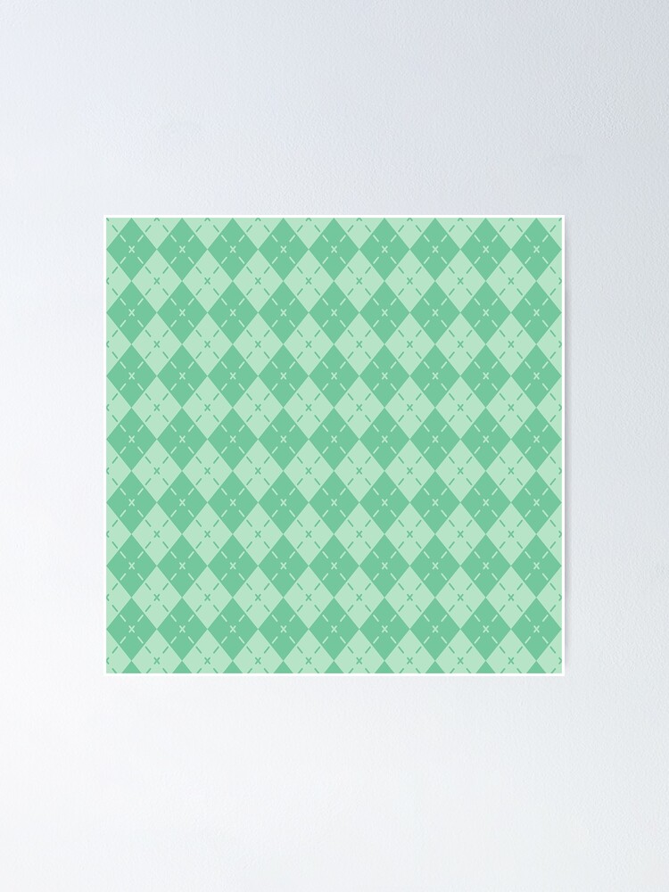 " Pastel Green Argyle Knitting Pattern -Argyle Sweater Pattern- Argyle diamond pattern" Poster ...