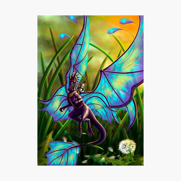 "We Ride at Dawn - Mouse Warrior Riding Fairy Dragon" Photographic ...