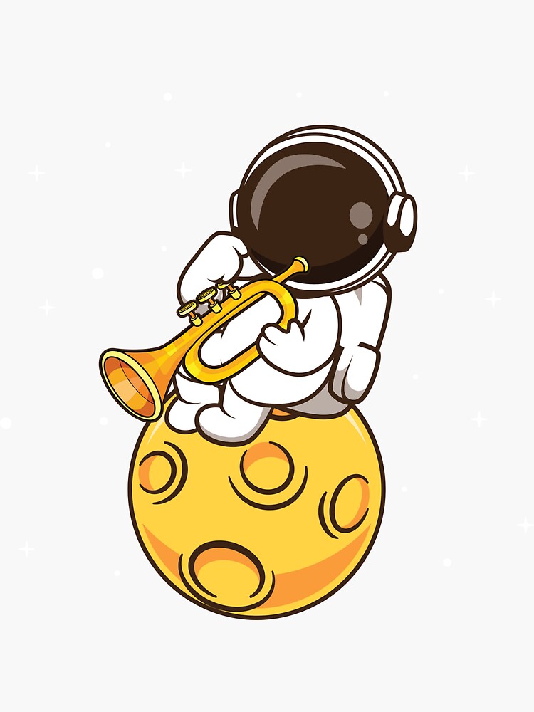 "Trumpet Trumpeter Astronaut Space - Trumpet Player Musicians" Sticker ...