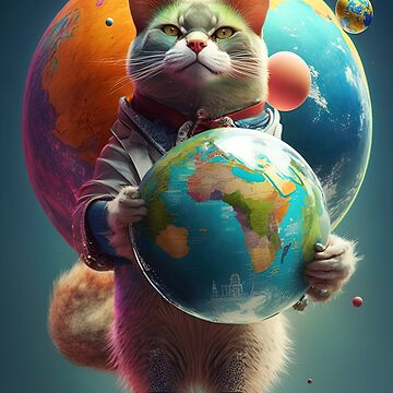 "Environmentalist Cyberpunk Cat celebrating Earth Day - surrealist AI ...