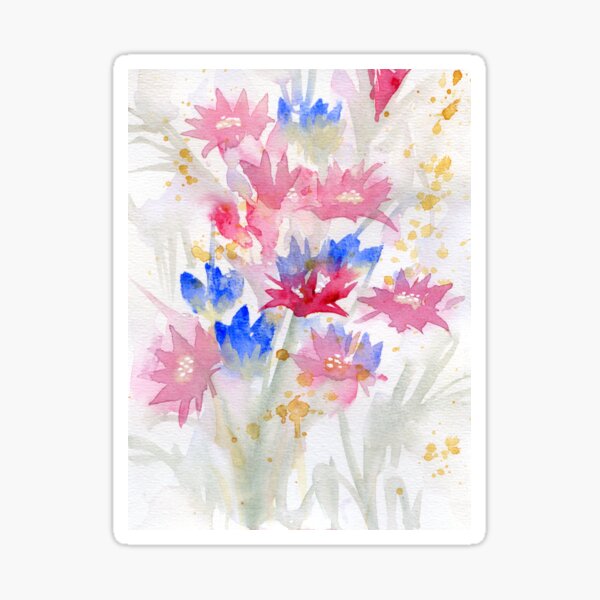 "Watercolour Spring Flowers 02 - Limited Palette" Sticker for Sale by ...