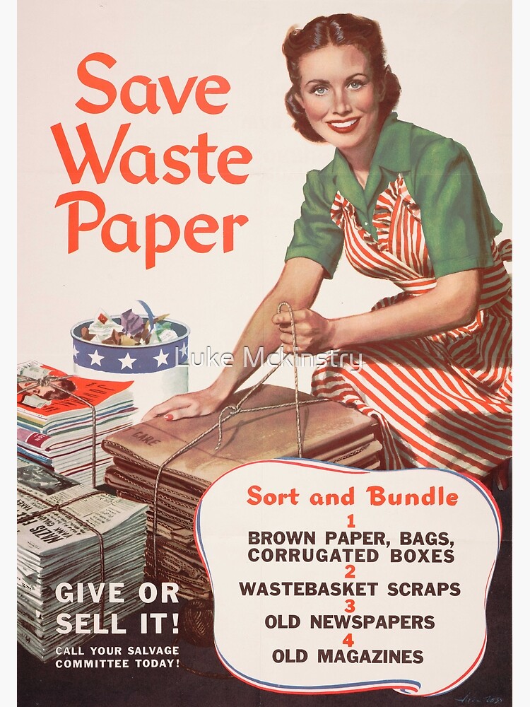 "Save Waste Paper!" Poster for Sale by Lueshis | Redbubble