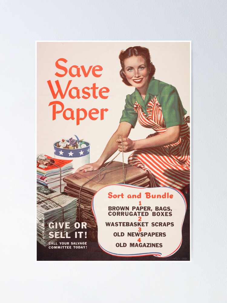 "Save Waste Paper!" Poster for Sale by Lueshis | Redbubble