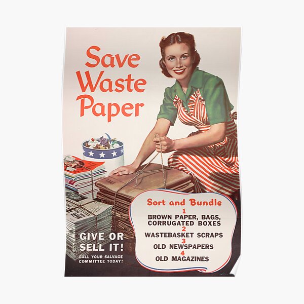 "Save Waste Paper!" Poster by Lueshis | Redbubble