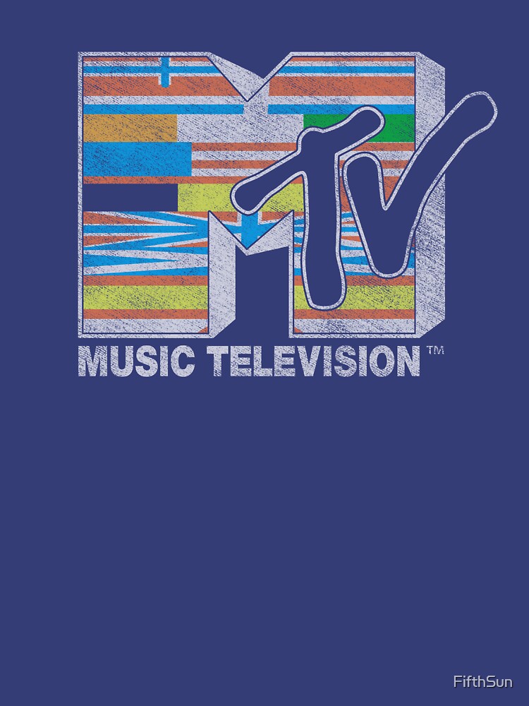 "MTV Music Television International Vintage Flag Fill Logo " T-shirt ...