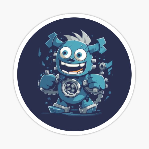 "Godot Abstract #2 "Happy Godot Robot"" Sticker for Sale by ...