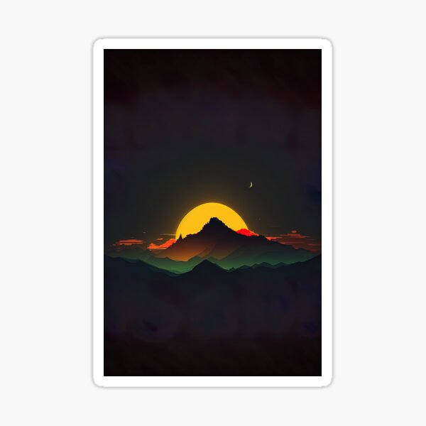 "Minimalistic Mountain View " Sticker for Sale by Digital Mindscape ...