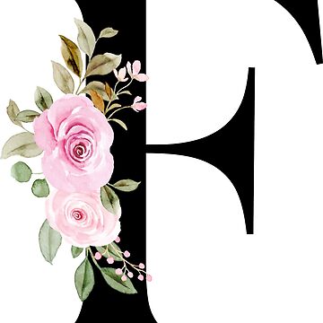 "Letter F with Natural Multi Color Flowers" Sticker by Print-Online ...