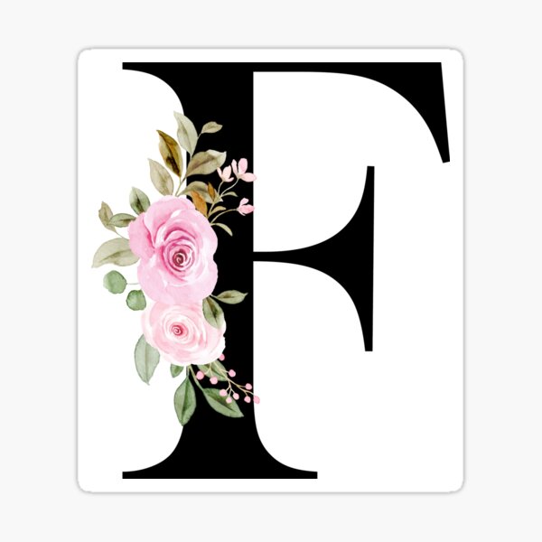 "Letter F with Natural Multi Color Flowers" Sticker by Print-Online ...