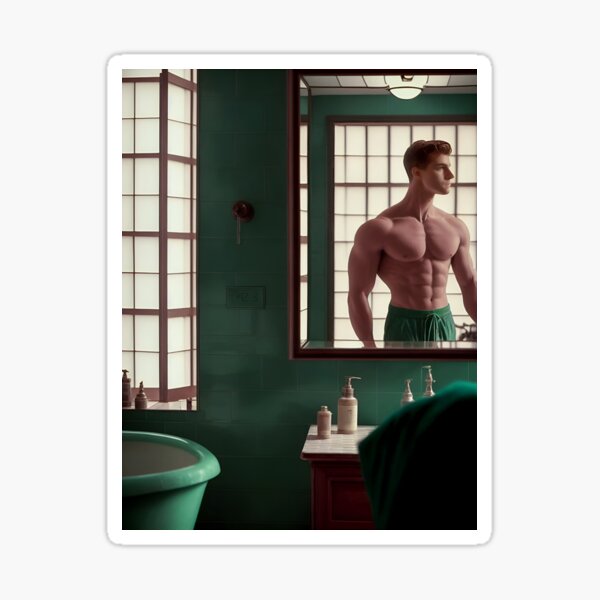"Vintage Male in the Bathroom" Sticker for Sale by Supernov666 | Redbubble