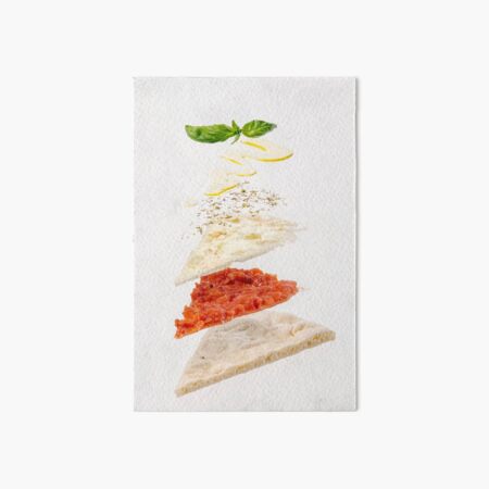 "exploded view of a slice of pizza" Art Board Print for Sale by ...