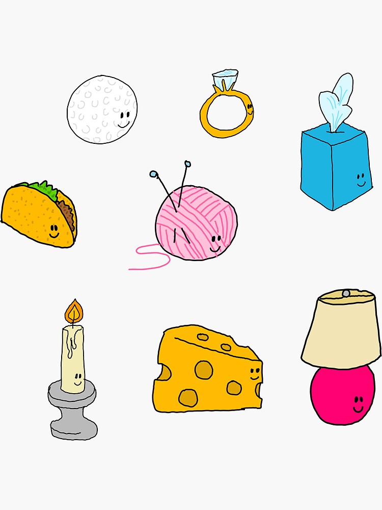"Chibi Objects, part 2" Sticker for Sale by JesiVasquez | Redbubble